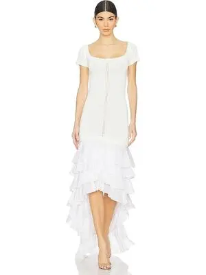 Alejandra Alonso Rojas Knit Ruffle Dress - White