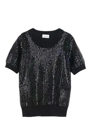 P.a.r.o.s.h Sequin-embellished T-shirt - Blue
