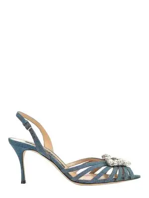 SERGIO ROSSI 75mm Godiva Precious Sandals - Blue