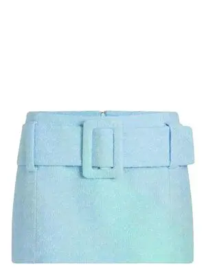 PATOU Belted Organic-cotton Mini Skirt - Blue