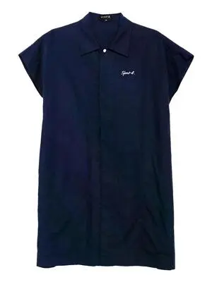 AGNES B. Short-sleeved Shirt Dress - Blue
