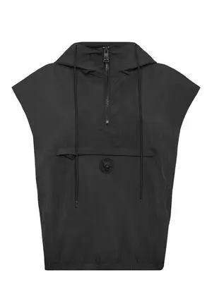 PLEIN SPORT Hooded Half-zip Vest - Black