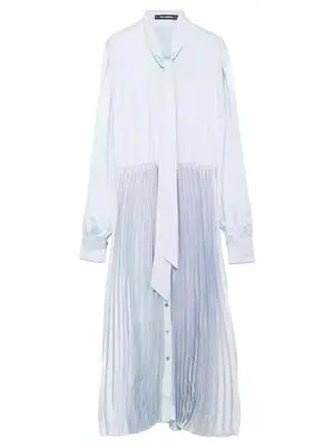 Karl Lagerfeld Satin Midi Shirt Dress - Blue