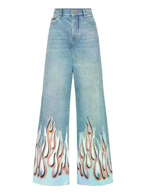 Philipp Plein Flame Skater Jeans - Blue