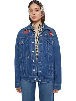 MOTHER La Doublej X The Drop It Drifter Always On Top Denim Jacket - Blue