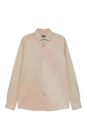 Zegna Spread-collar Shirt - Neutrals