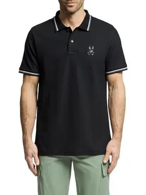 Psycho Bunny Baxter Tipped Pima Cotton Piqué Polo - Blk
