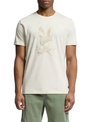 Psycho Bunny Baxter Embroidered Graphic T-shirt - Natural Linen