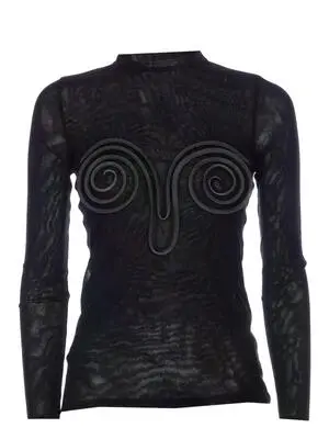 Jean Paul Gaultier Spiral-detail Long-sleeve Top - Black