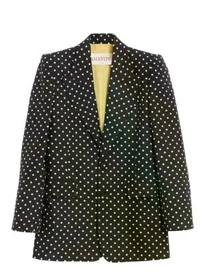 Valentino Garavani Plusdepois-print Single-breasted Blazer - Black