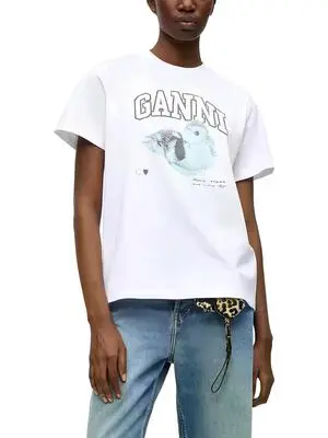 GANNI Organic Cotton T-shirt - White