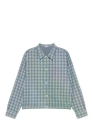 TAIGA TAKAHASHI Checked Shirt Jacket - Blue
