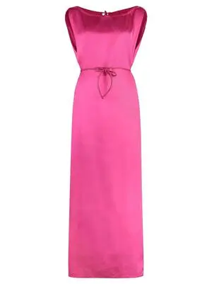 YVES SALOMON Satin Maxi Dress - Pink