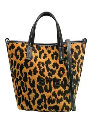 Stella McCartney Leopard-jacquard Bucket Bag - Brown