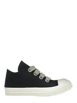 Rick Owens Hollywood Jumbo Lace Puffer Lowin Sneakers - Black/milk