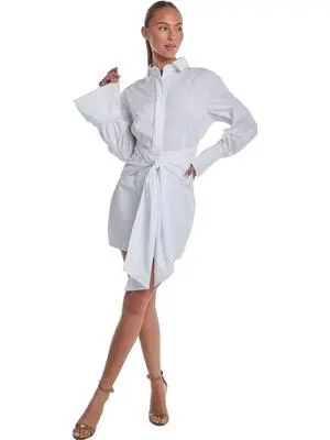 THE NOLI SHOP Noli Yoga Lana Wrap Shirt Dress - White