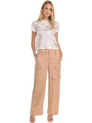 THE NOLI SHOP Milan Satin Cargo Pant - Gold