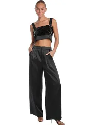 THE NOLI SHOP NOLI YOGA Valentina Satin Pant Black