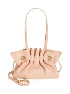 FERRAGAMO FERRAGAMO Small Gancio Piercing Shoulder Bag Plaster