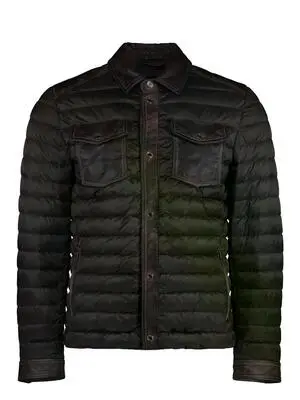 MOORER Leather Down Jacket - Brown