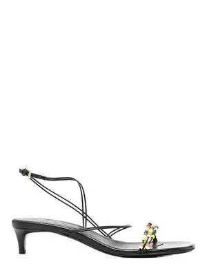 Khaite 35mm Loop Sandals - Black