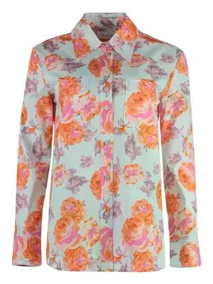 St. John Floral Print Shirt - Blue
