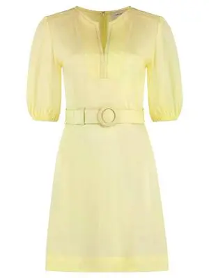 YVES SALOMON Belted Dress - Yellow