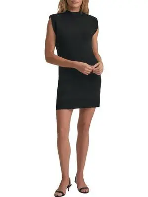 FAVORITE DAUGHTER Whitney Mock Neck Minidress - Black