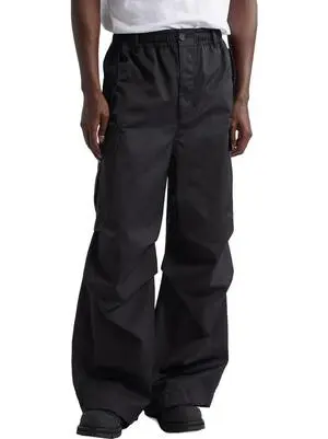 Marni Wide Leg Taffeta Cargo Trousers - 00n99 Black