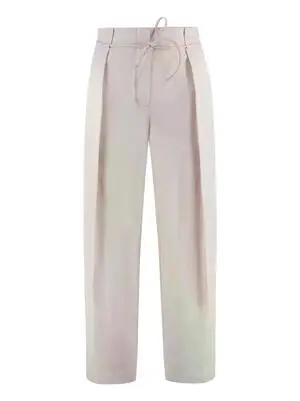 YVES SALOMON Belted Trousers - Pink