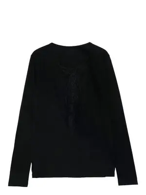 Yohji Yamamoto Lace Detail T-shirt - Black