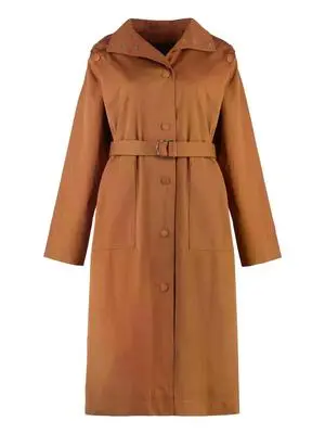 YVES SALOMON Cotton Trench Coat - Brown