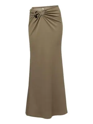 Christopher Esber Embellished Ruched Jersey Maxi Skirt - Green