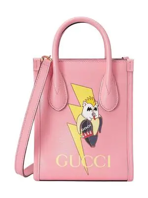 Gucci Bananya Print Mini Tote Bag - Pink