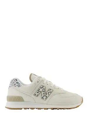 NEW BALANCE 574 Leopard Print Sneakers - Cream