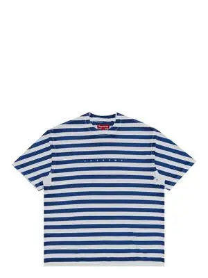 Supreme Overprint Stripe Short-sleeve Top 'navy' Blue