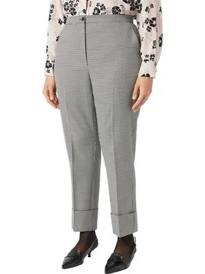 MARINA RINALDI Marina Rinaldi Houndstooth Virgin Wool Cuff Pants