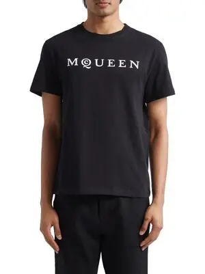Alexander McQueen Logo Graphic T-shirt - Black/ White