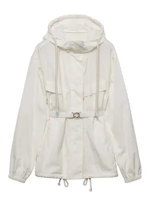Prada Prada Technical Pongé Blouson Jacket Ivory