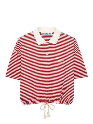 Prada Striped Jersey Polo Shirt - Red