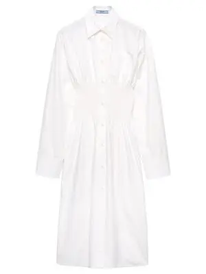 Prada - Prada Cotton Canvas Fit And Flare Shirt Dress