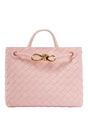 Bottega Veneta Andiamo Small Intrecciato Leather Tote Bag - Pink