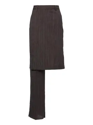 Bottega Veneta Bottega Veneta Asymmetric Striped Wool Skirt Pants Grey