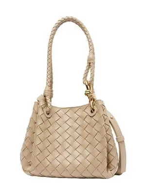 Bottega Veneta Bottega Veneta Small Intrecciato Leather Parachute Tote Beige