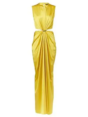 Max Mara Panaro Draped Maxi Dress - Yellow