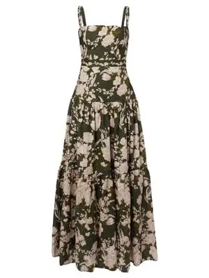 Agua Bendita Lima Floral Maxi Dress - Multicoloured