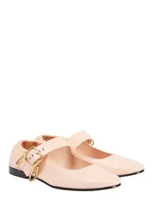 Bottega Veneta Astaire Leather Mary Jane Flats - Pink