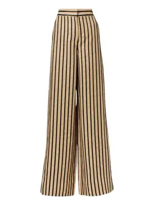 Max Mara Cestino Linen-blend Palazzo Pants - Beige