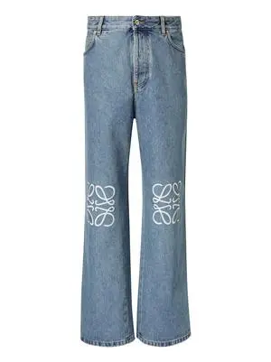 Loewe Anagram Wide-leg Jeans - Blue