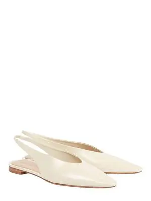 Bottega Veneta Bottega Veneta Sofia Leather Slingback Flats White